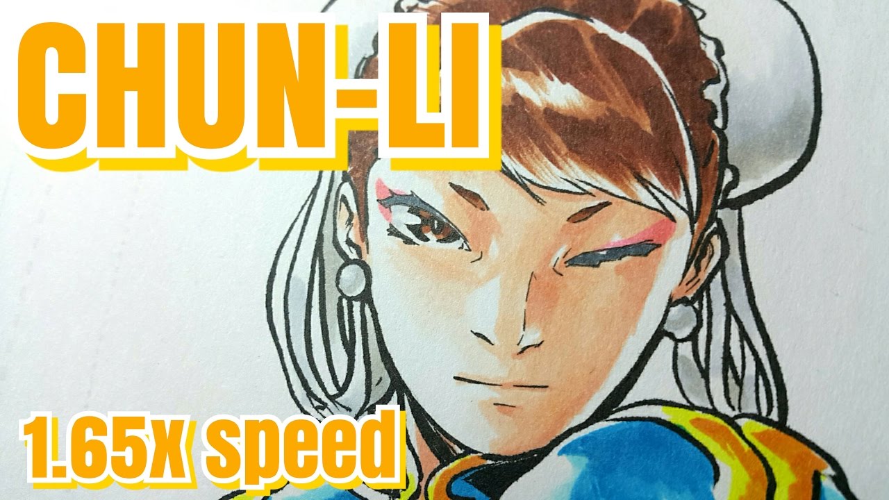 Traditional Art - Chun-li - 1.65x Speed Time lapse - YouTube