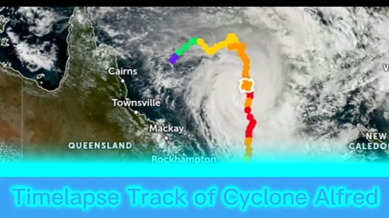 Timelapse Track of Cyclone Alfred 2025 - YouTube