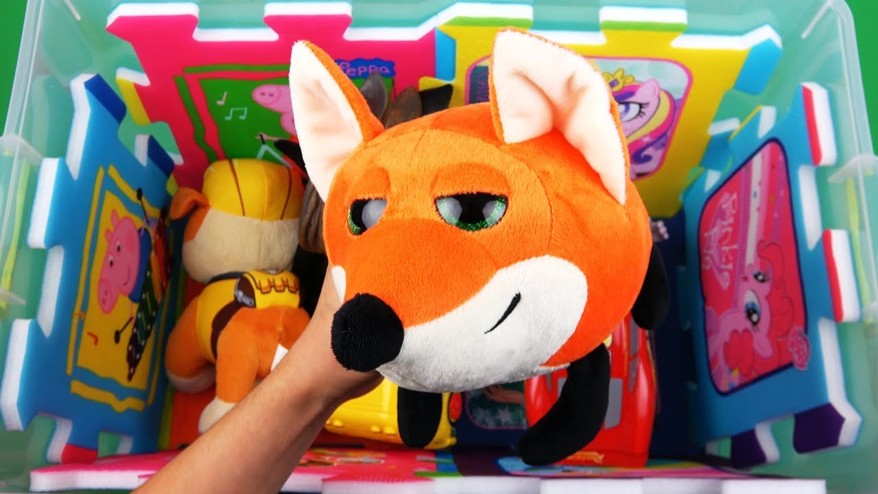 Wild Animals, Learn Animals Names with Spider, Fox, Shark in Toys Box ...