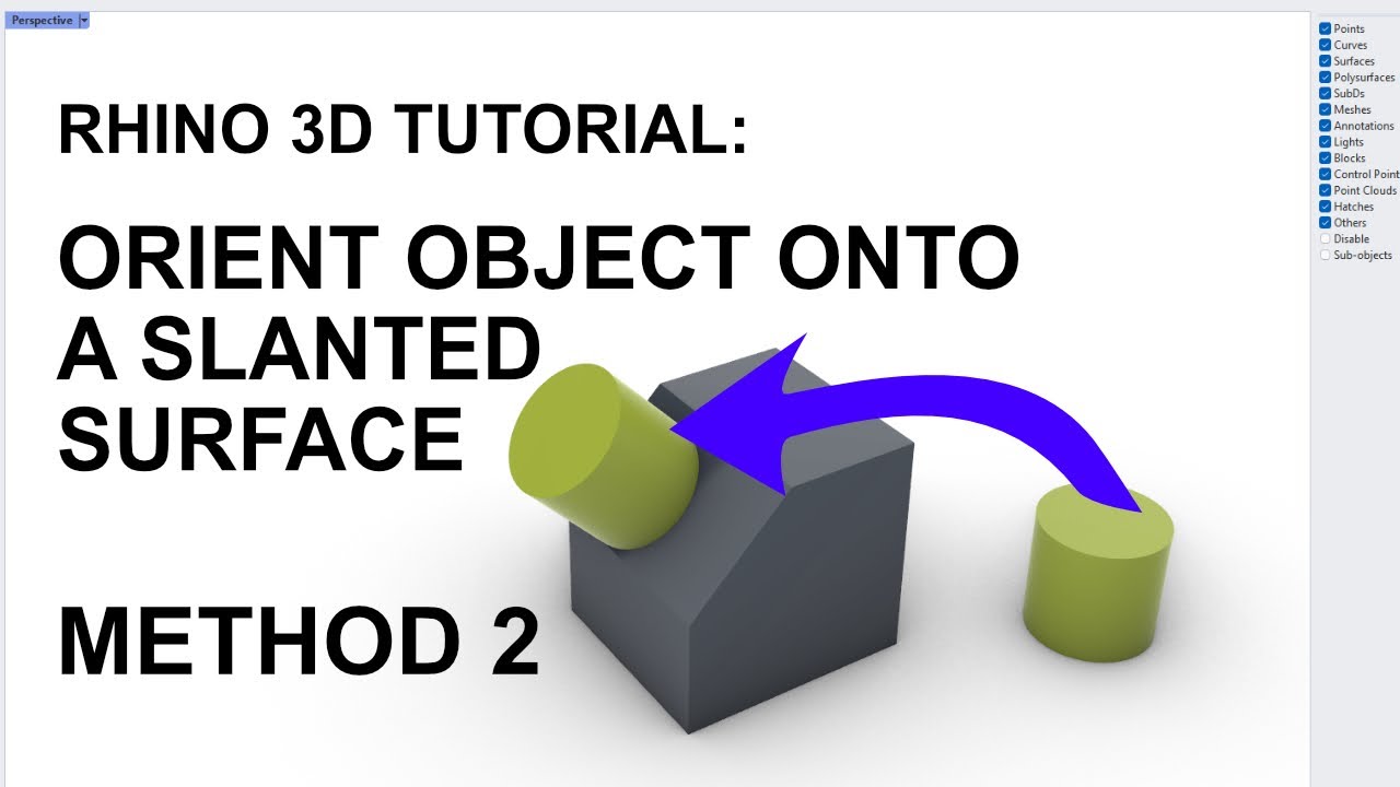 Rhino 3D Tutorial: Orient Object on a Slope Surface (Method 2) - YouTube