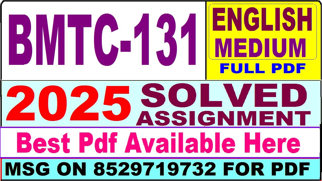 BMTC 131 solved assignment 2025 || bmtc 131 solved assignment 2024-25 in English || ignou ...