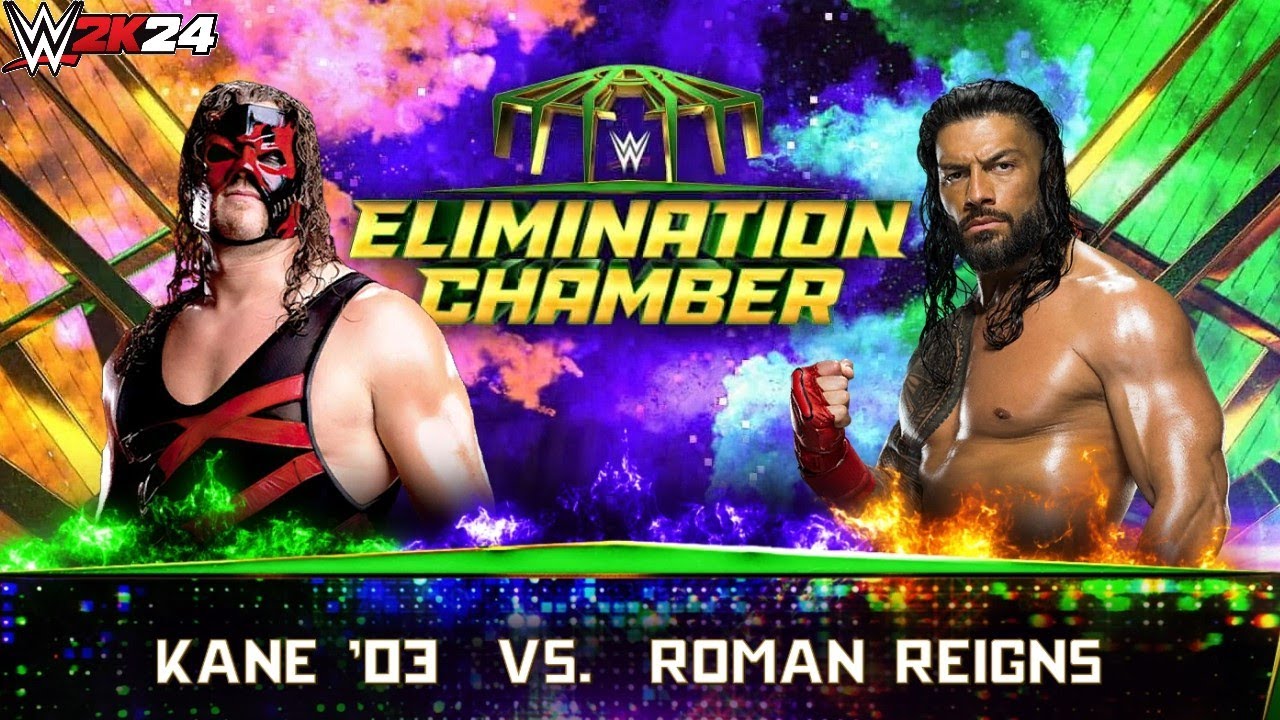Full Match - Kane '03 vs Roman Reigns: Elimination Chamber|WWE 2K24 ...