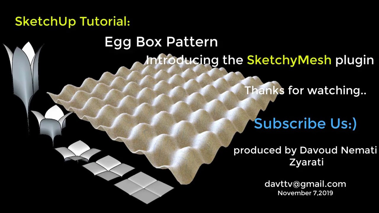 SketchUp Tutorial : Egg Box Pattern by Sketchy Mesh plugin - YouTube