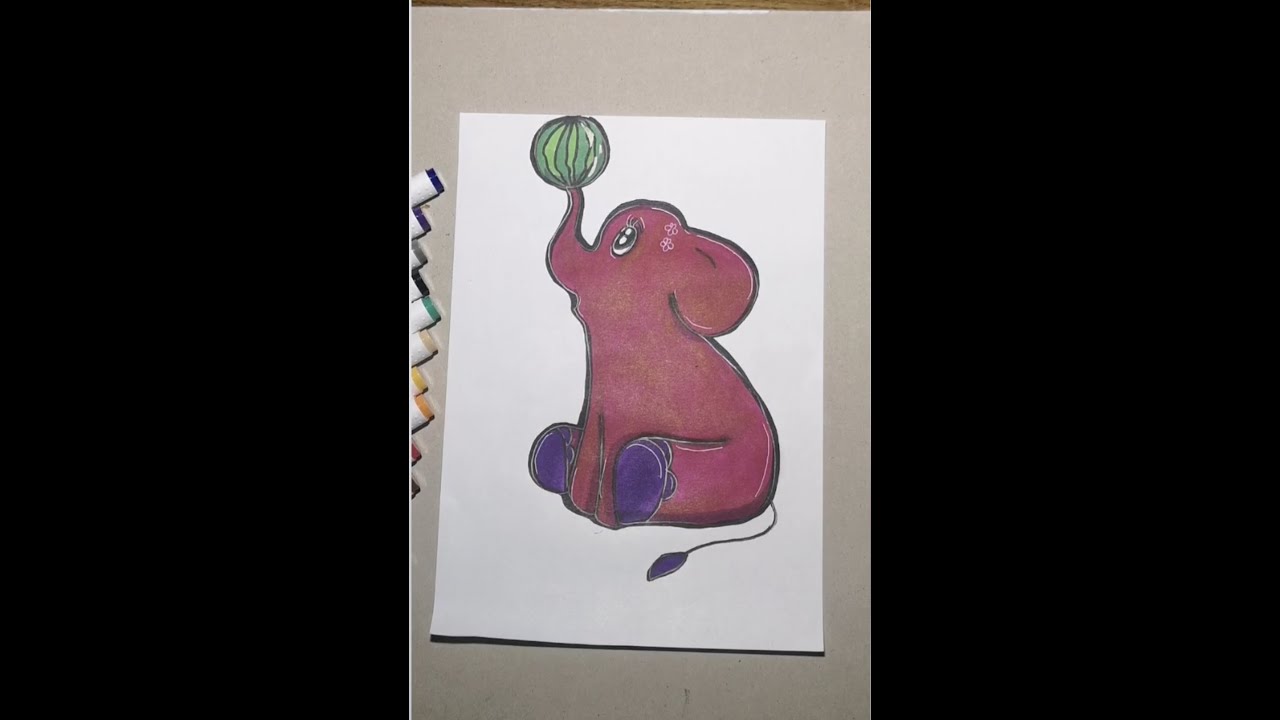 How To Draw Circus Elephant || Drawing Elephant Easy Way || Draw circus ...