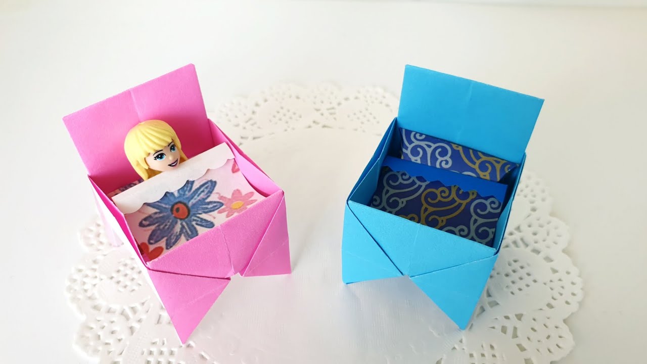 아기 침대 종이접기 침대 종이접기 미니어처 가구종이접기 침대 색종이접기 쉬운종이접기 색종이접기 Youtube