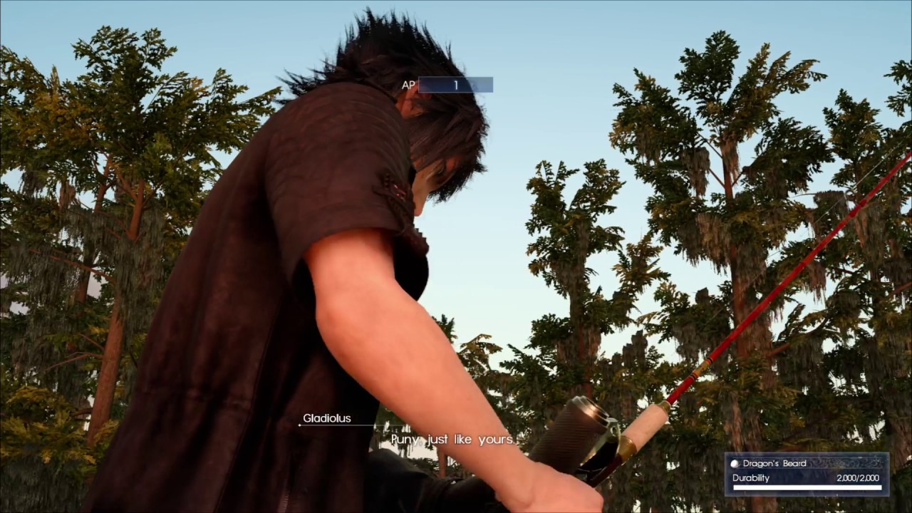 Final Fantasy XV Gladiolus teasing Noctis while he's fishing - YouTube