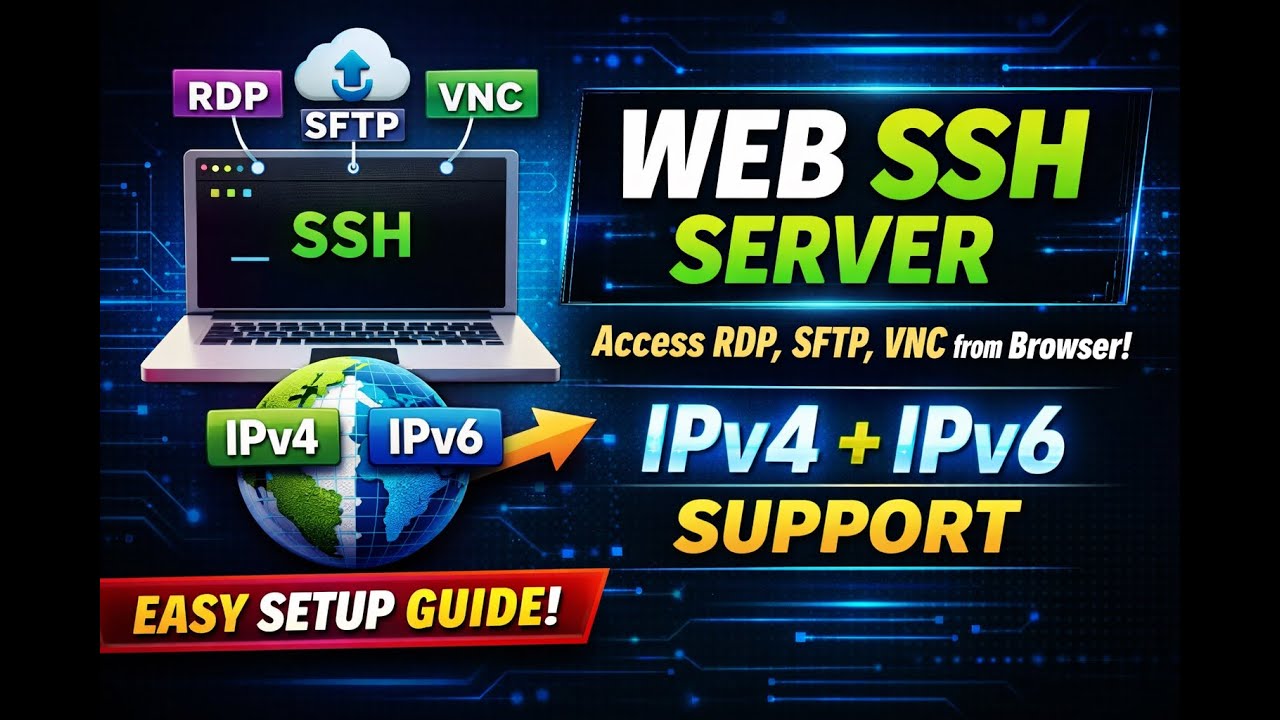 Web SSH Server Setup | Browser Se RDP, SFTP, VNC & SSH | IPv4 + IPv6 ...