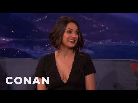 Mila Kunis Can't Deal With Her New Boobs | CONAN on TBS