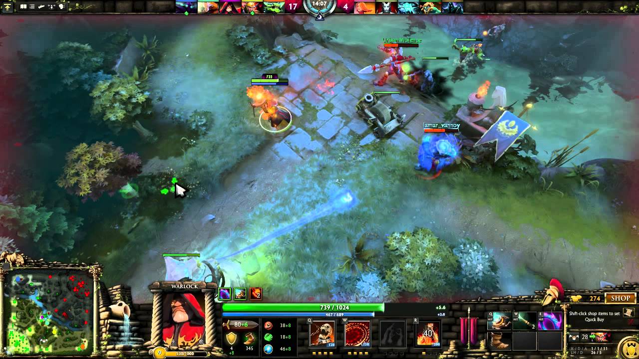 Dota 2 Gameplay- Warlock Victory - YouTube
