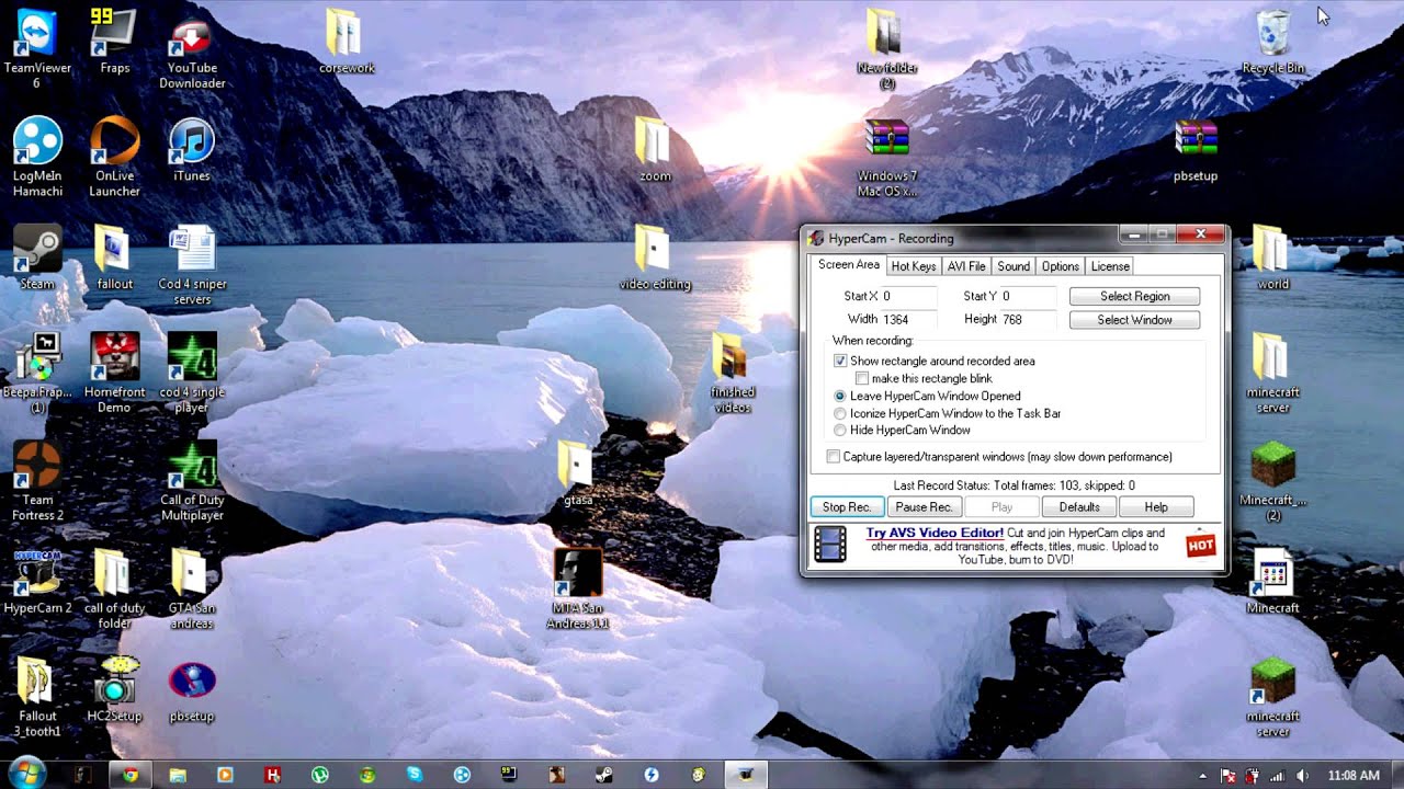 How to record desktop/computer screen - Hypercam 2 (voice tutorial ...