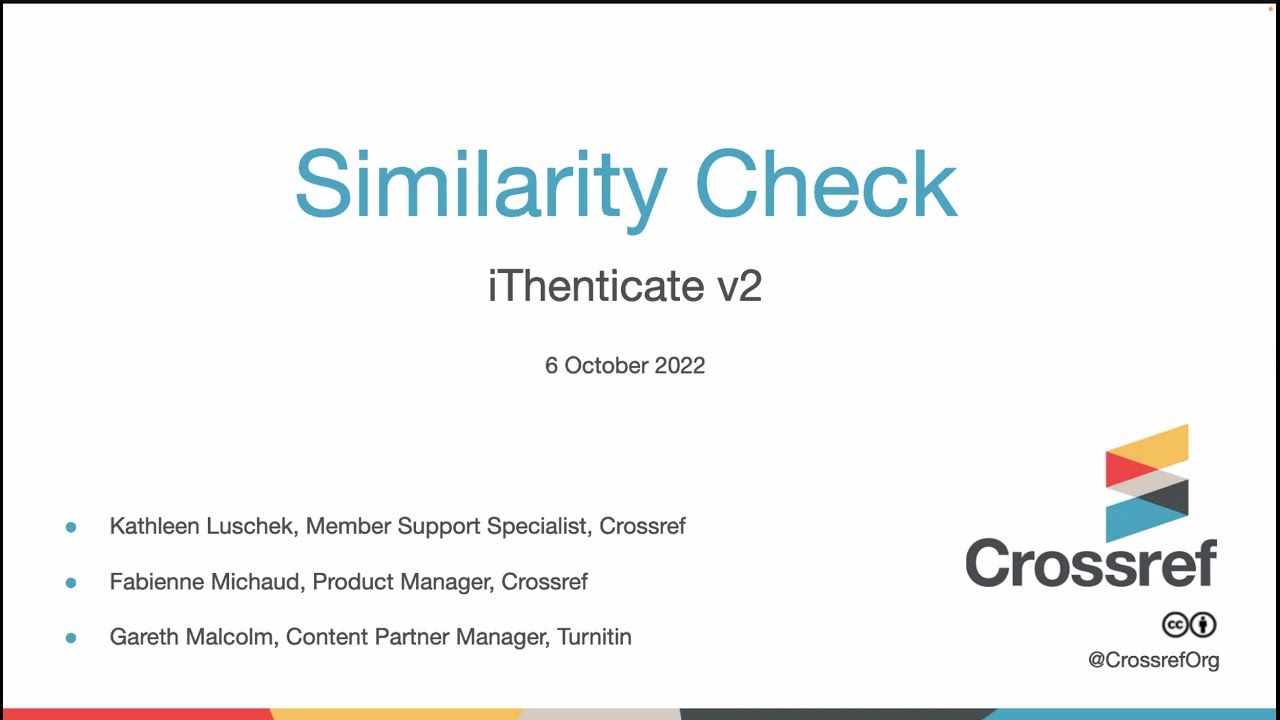 Similarity Check iThenticate v2 webinar - YouTube