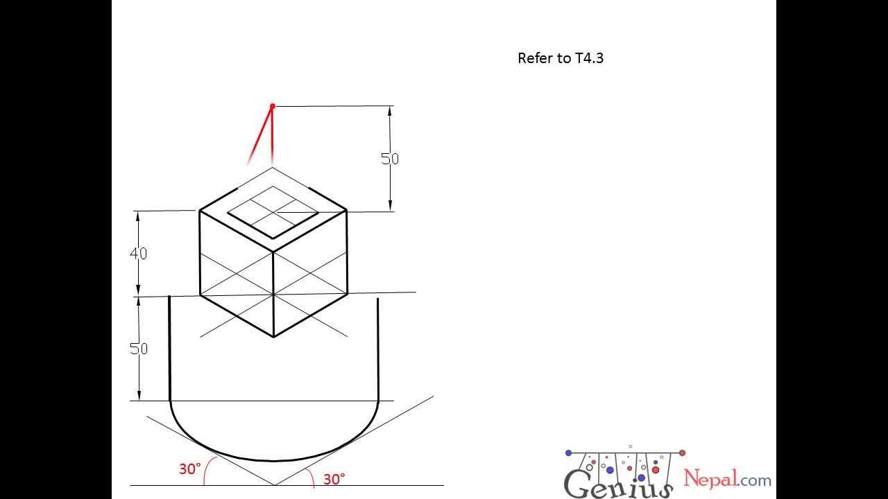 Engineering Drawing Tutorials/Pictorial drawing with front and side ...
