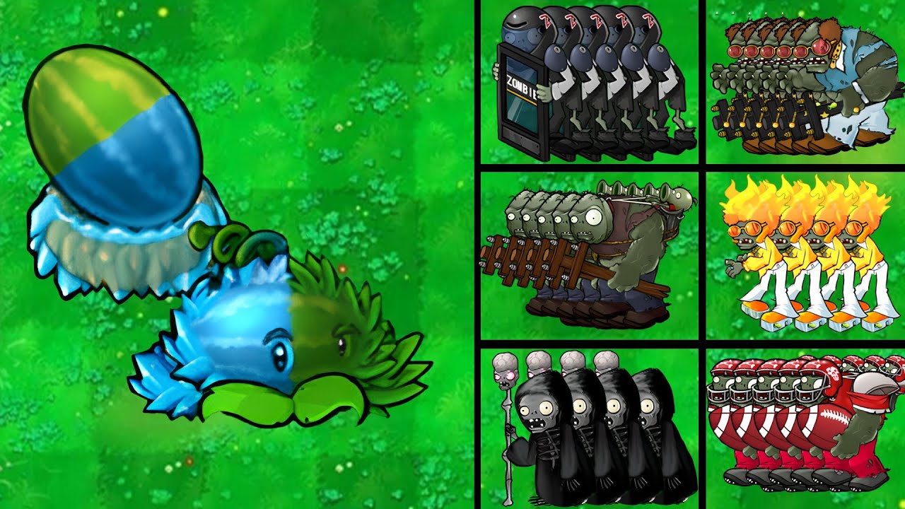 PVZ 1 Magical Hybrid - DOUBLE WATERMELON PITCHER vs 1 ZOMBIE RANDOM ...