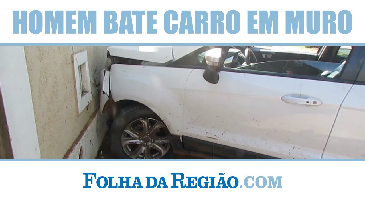 Homem pega carro emprestado em festa e bate em muro - YouTube