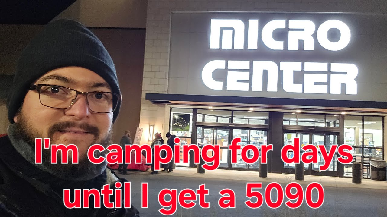 I'm camping until I get my 5090. Report live from Microcenter - YouTube