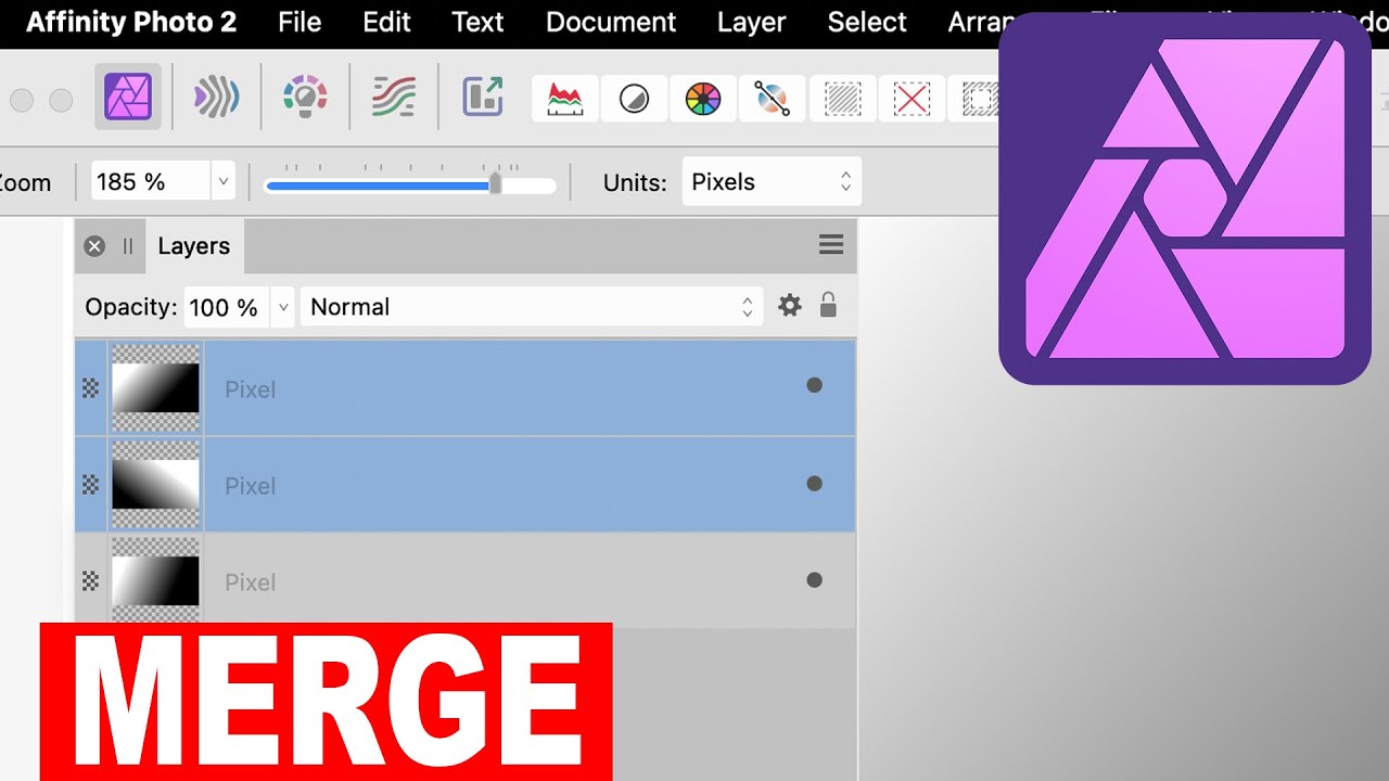 How To Merge layers in AFFINITY PHOTO - YouTube