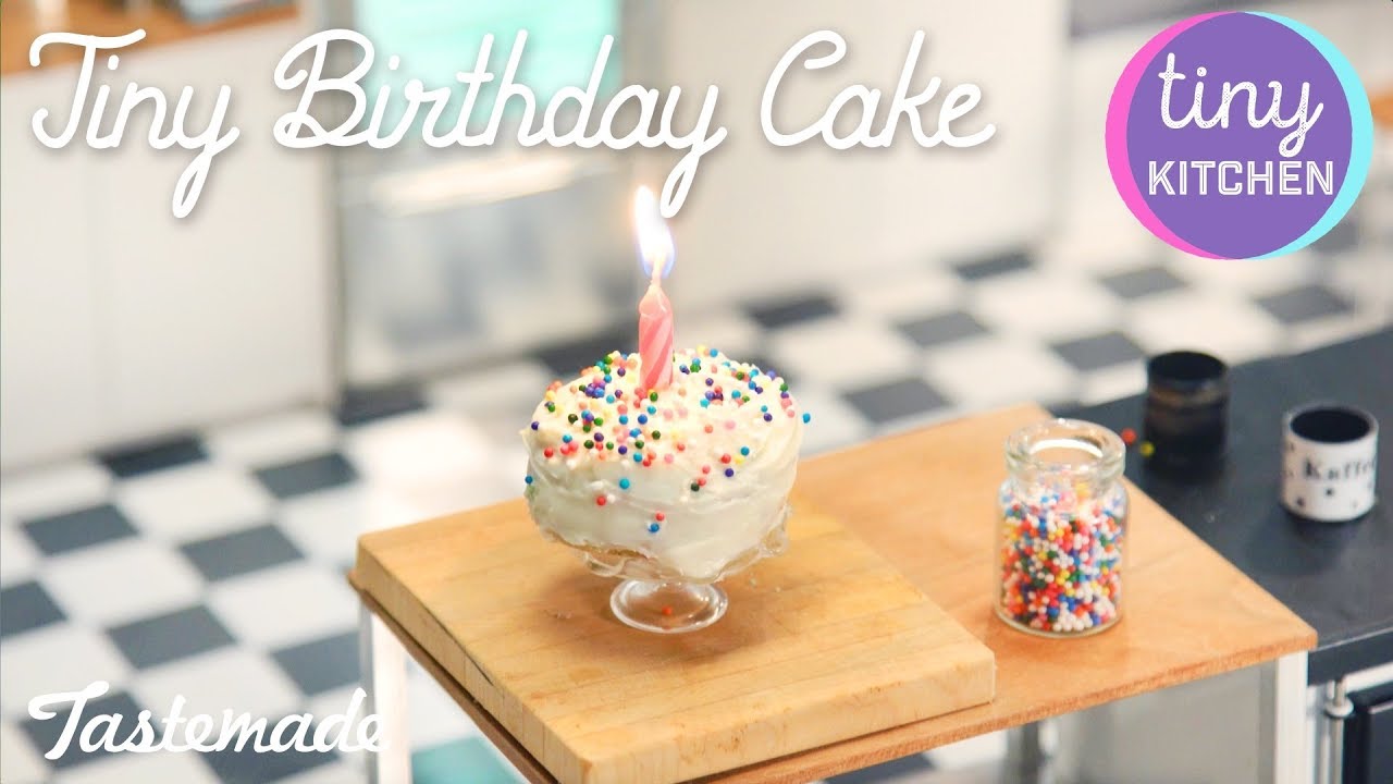 Tiny Rainbow Birthday Cake I Tiny Kitchen - YouTube