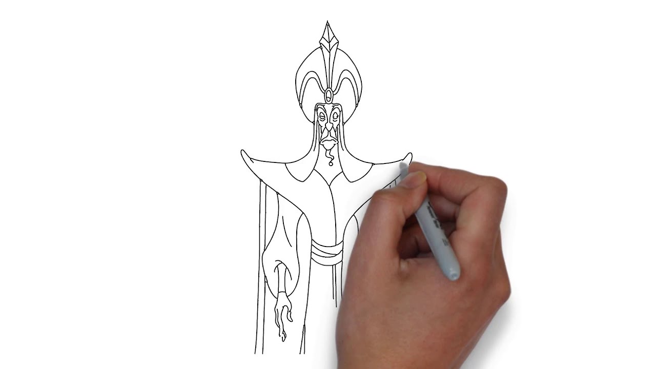 How to Draw Jafar Step by Step Video Tutorial - YouTube