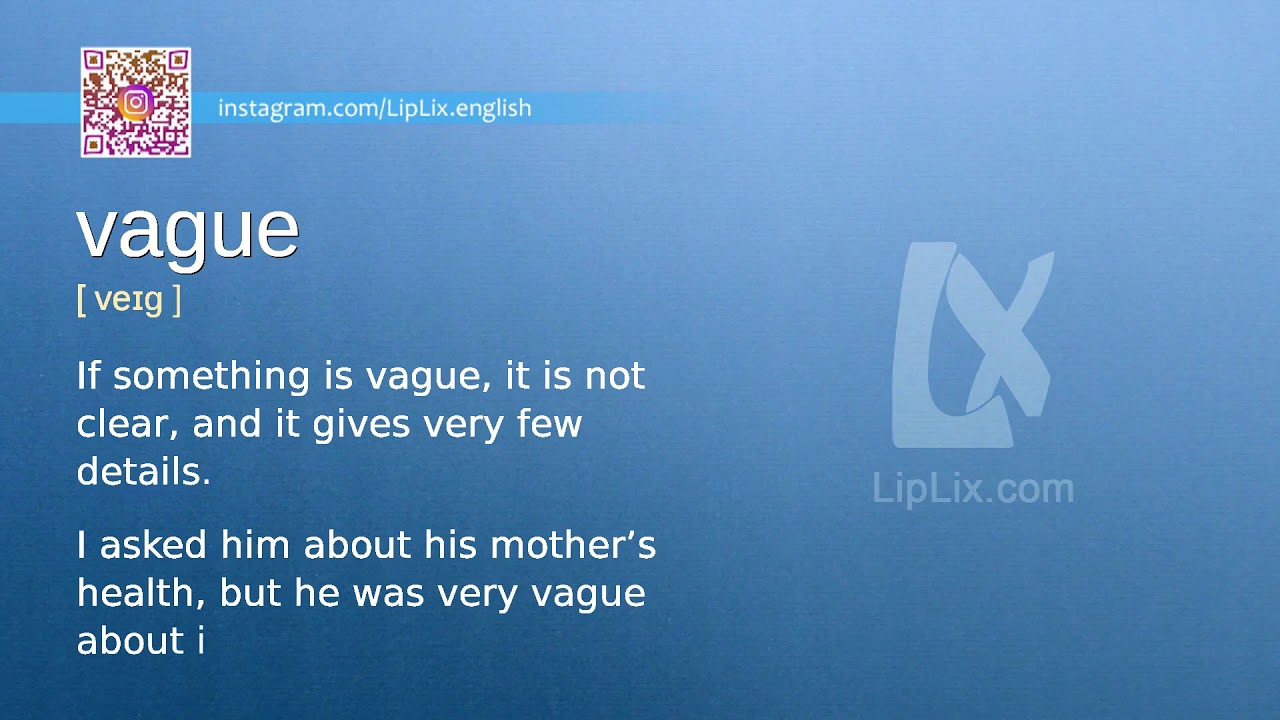 Vague : C1 level english vocabulary lesson, www.LipLix.com - YouTube