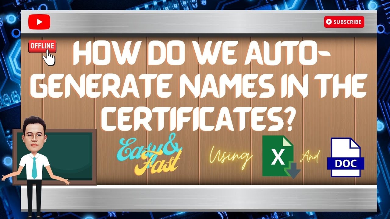 How do we auto-generate names in the certificates? - YouTube