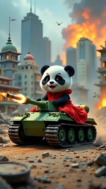 Cute troublemaker Panda make a tank from cardboard #panda #cutepanda # ...