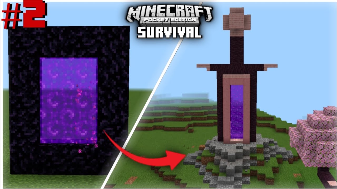 I Transformed The Nether Portal In Minecraft PE 1.20 Survival #2 - YouTube