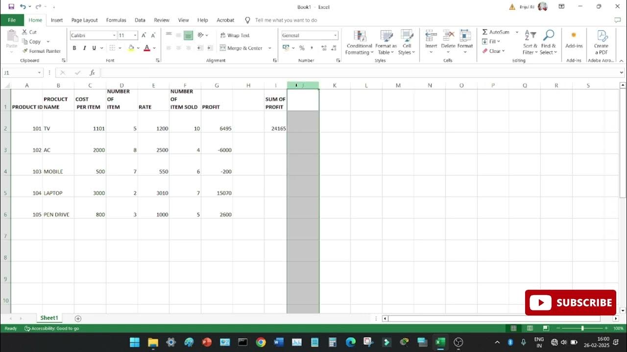 Excel Part 3 - How to find sum of Profit and sum of loss using sumif function in excel | sumif ...