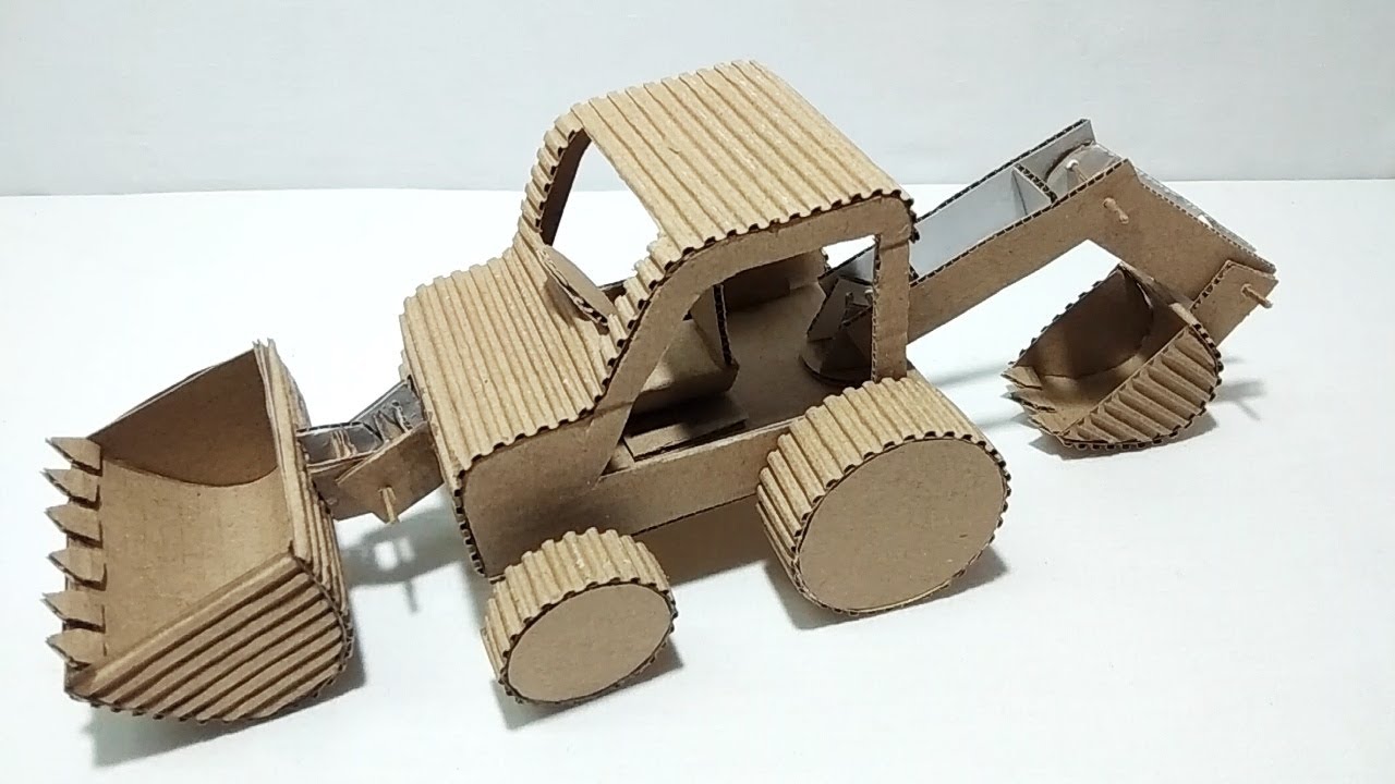 How to make a JCB in cardboard - YouTube