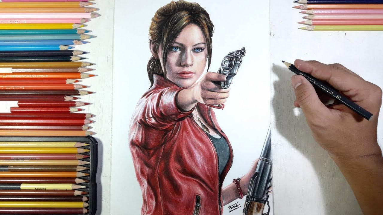 วาดแคลร์ เรดฟิลด์ Drawing Claire Redfield from Resident Evil 2 Remake ...