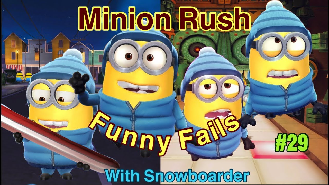 Minion Rush Funny Fails with Snowboarder Minion Minion Rush Epic Fails ...