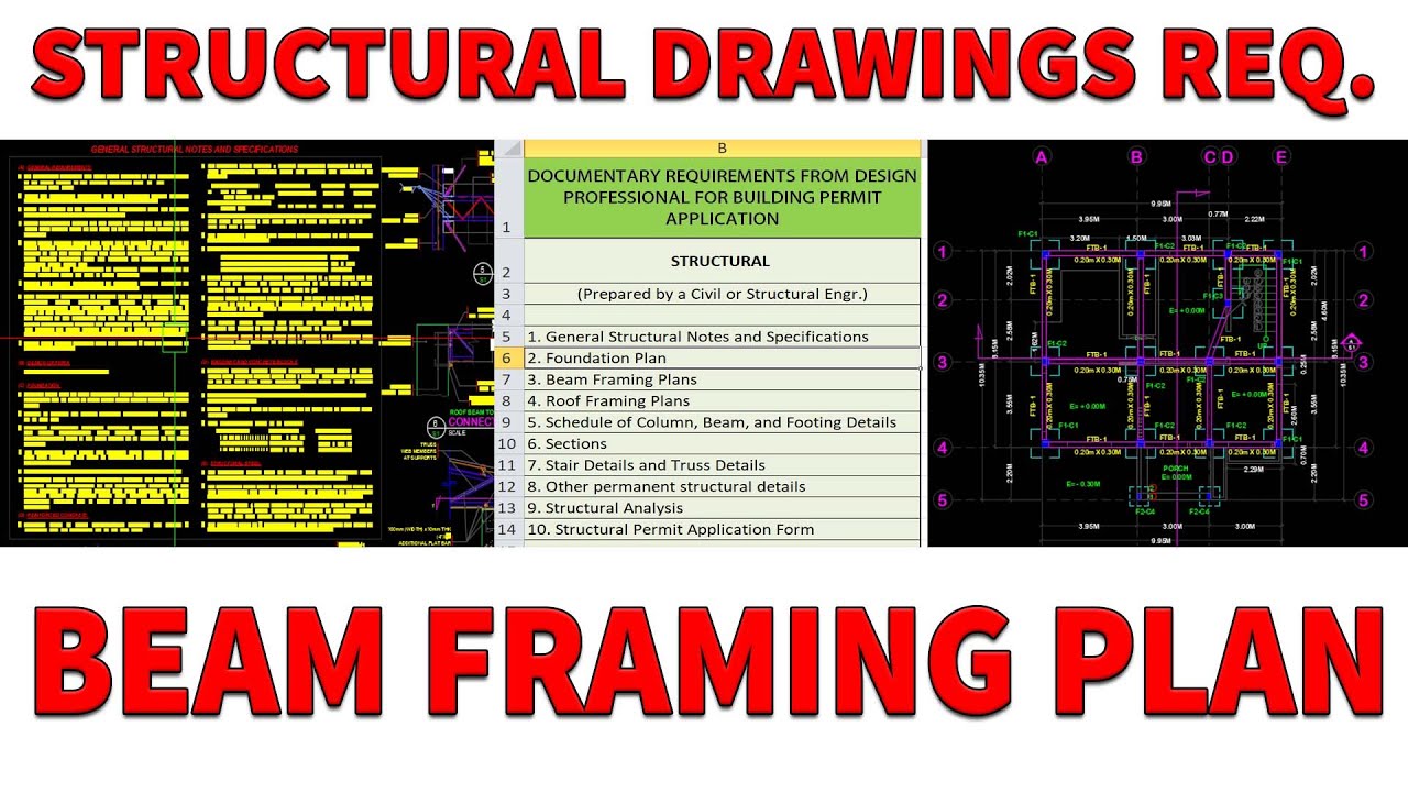 SECOND FLOOR BEAM FRAMING PLAN | AUTOCAD TUTORIALS PROPER LAYOUT ...