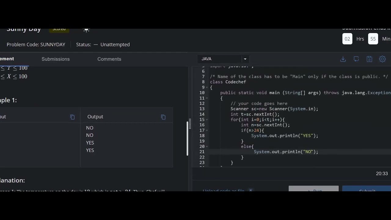 sunny day codechef contenst starters 81 - YouTube