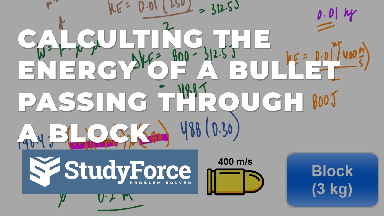 Find the Energy Lost by a Bullet Passing Through a Mass | Consider a 10 ...