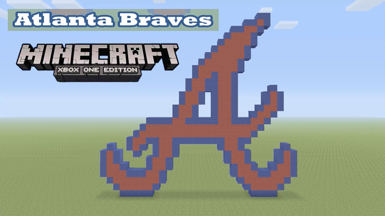 Minecraft: Pixel Art Tutorial and Showcase: Atlanta Braves Logo (MLB ...