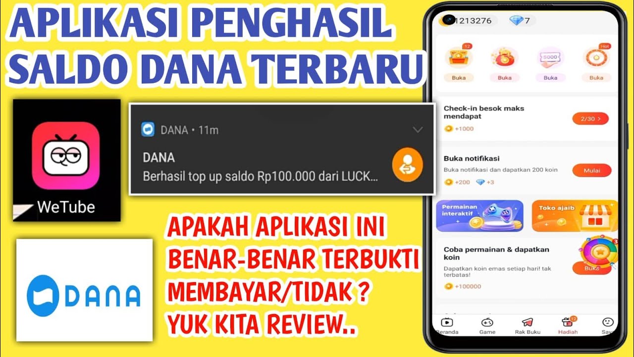 Review Aplikasi Penghasil Saldo DANA We'tube - Apk Penghasil Saldo DANA ...
