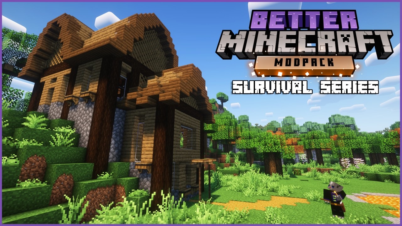 Building a Starter House in Better Minecraft: Modded Minecraft Survival ...