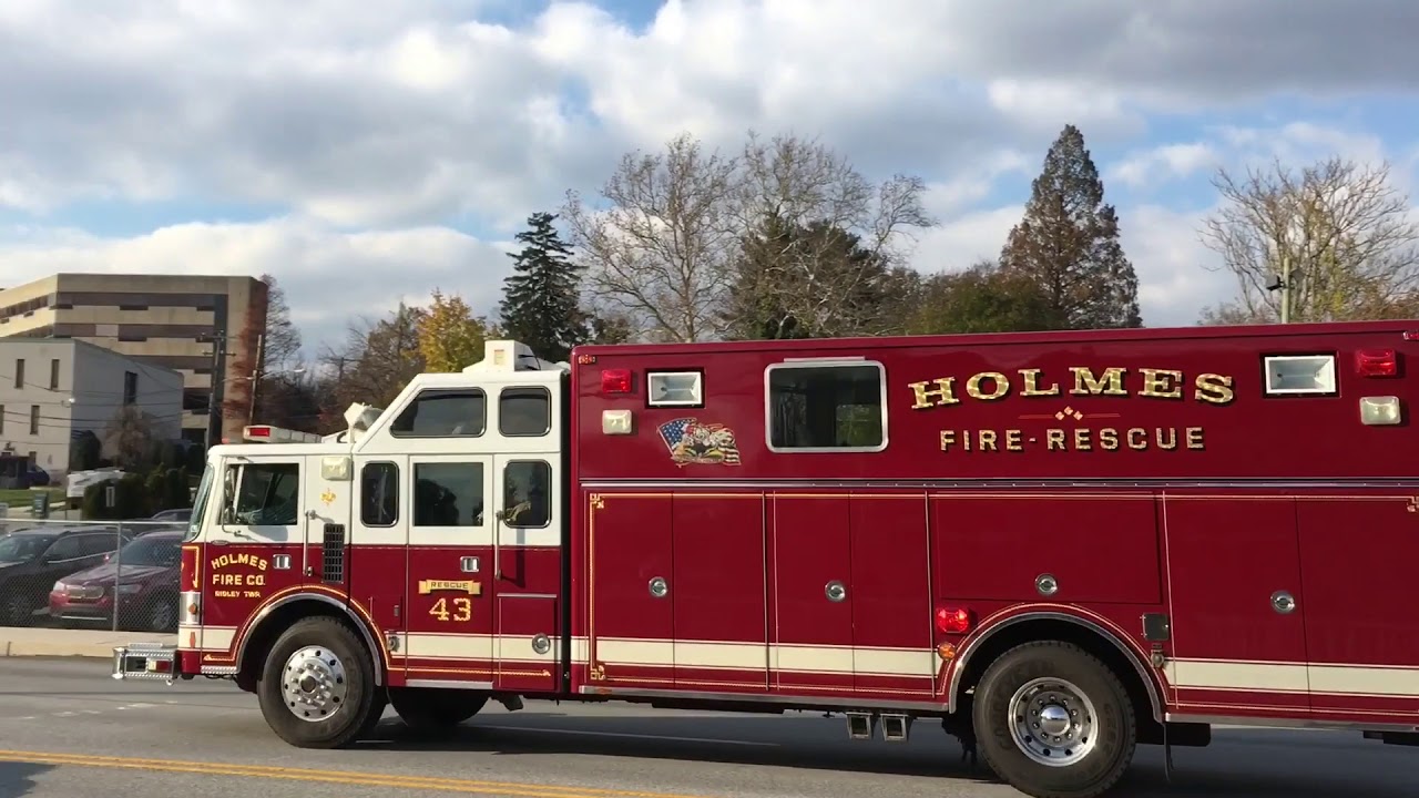 Holmes Fire Company Rescue 43 Responding 11-21-18 - YouTube