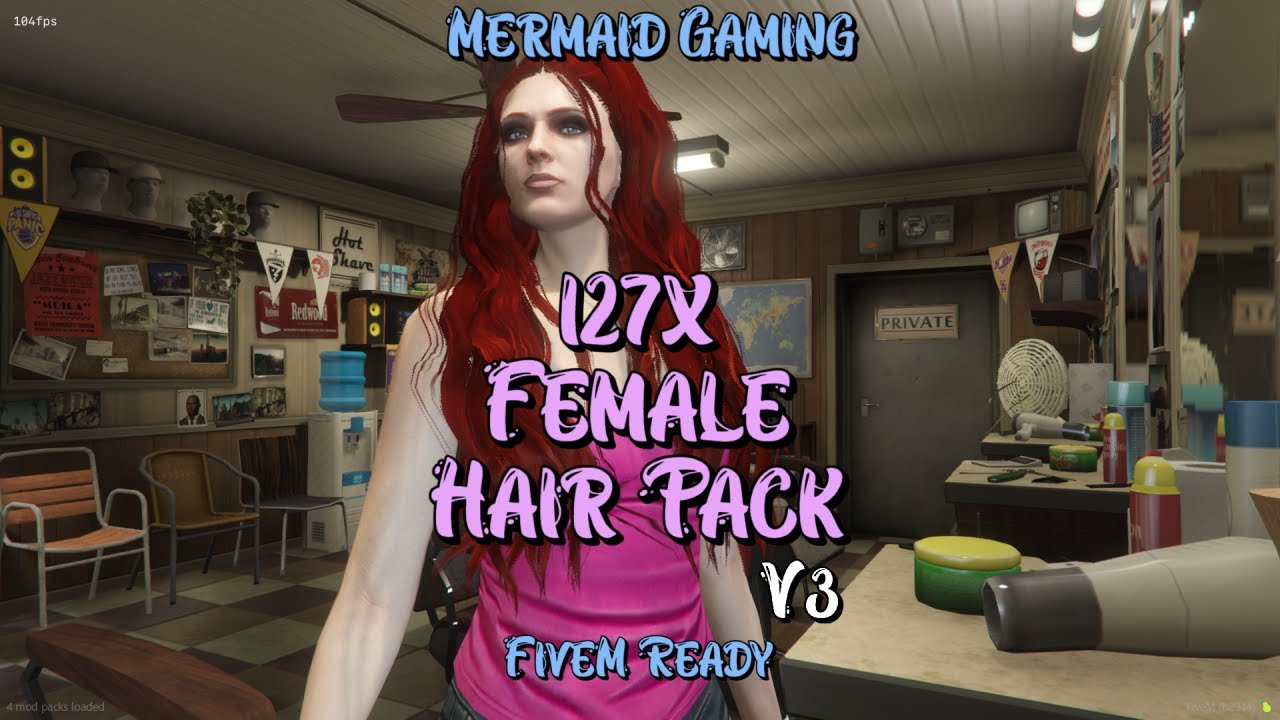 Mermaid Gaming Female Hair Pack V3 - YouTube