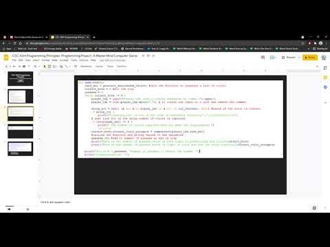 CSC 1024 Programming Principles Programming Project - A Master Mind Computer Game using Colors ...