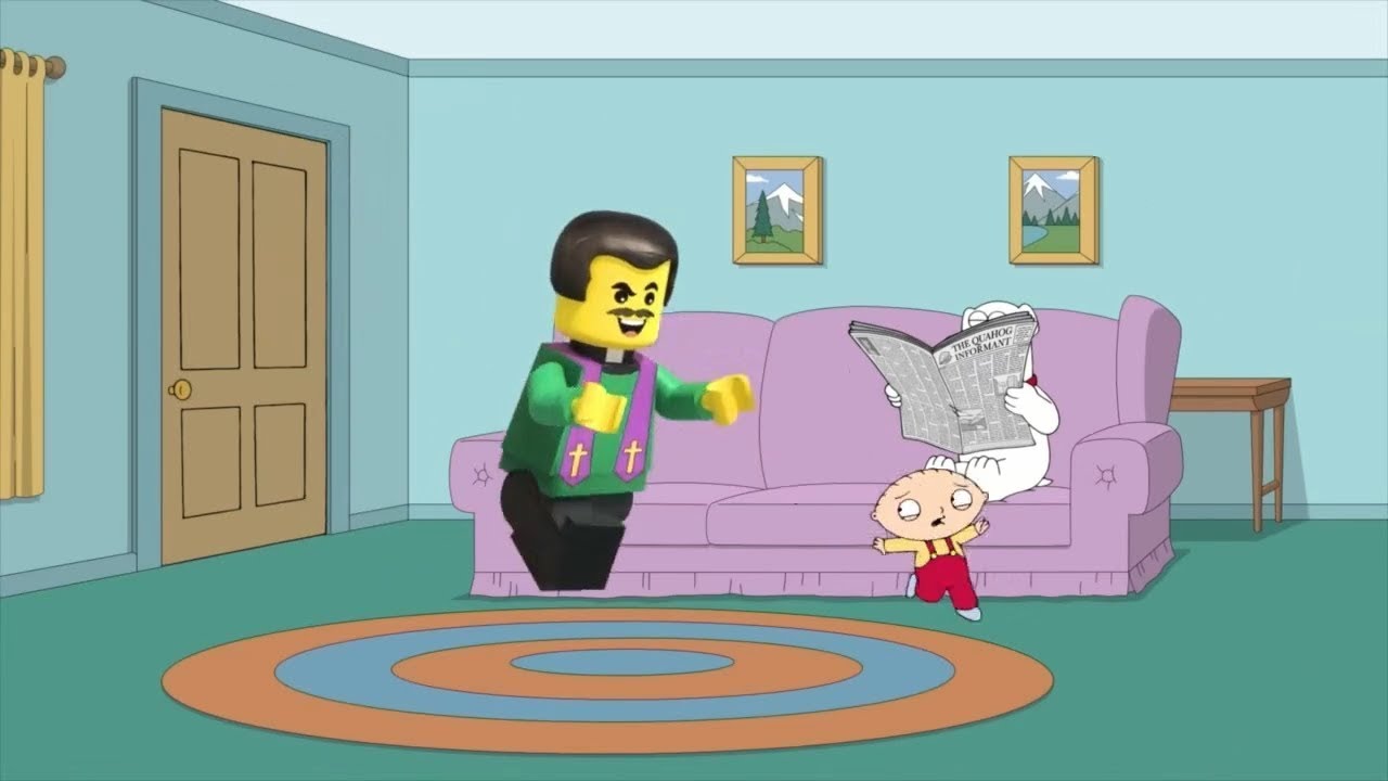 Stewie is chased by Lego Spotlight Priest (Family Guy) [5 mins] - YouTube