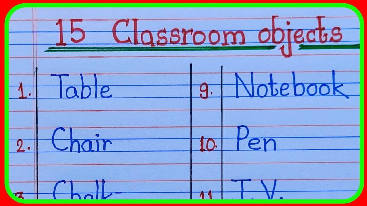 15 Classroom objects - YouTube