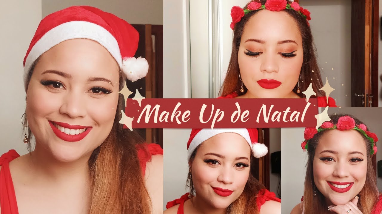 MAQUIAGEM PARA O NATAL🎅 ️| SIMPLES E FACIAL PARA INICIANTES - YouTube