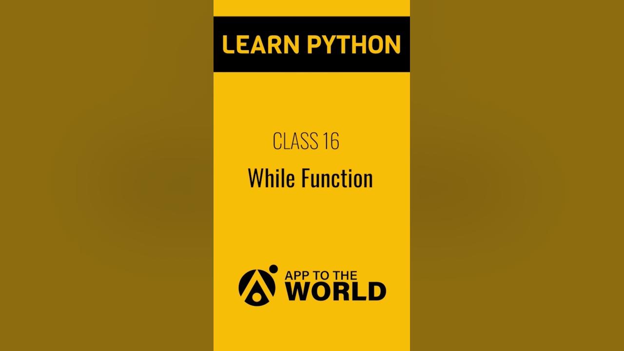 While Function In Pythonpython For Beginnerpythontutorial