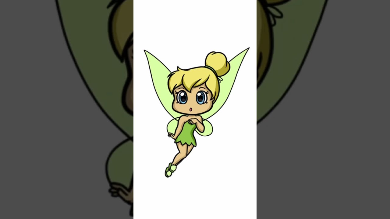 HOW TO DRAW CHIBI TINKERBELL - THE DISNEY FAIRY #shorts - YouTube