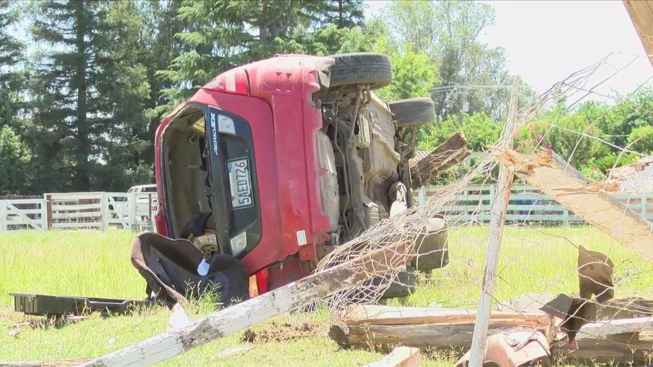 Car flips, takes out telephone pole, after crash in southwest Fresno ...