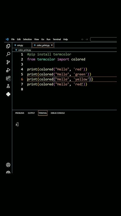 Print colored text in python @startml #python #coding #trending #viralvideo #shorts #chatgpt ...