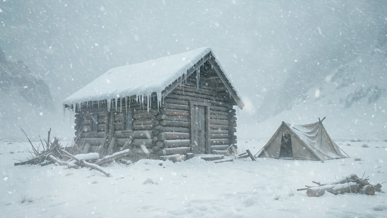 Blizzard sounds for sleeping ┇ Winter Snowstorm ┇ Winter Storm Ambience ...