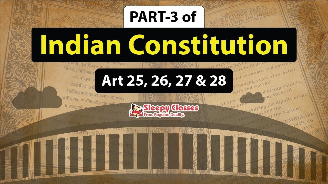 Indian Polity || PART III of Indian Constitution || Article 25,26,27 ...