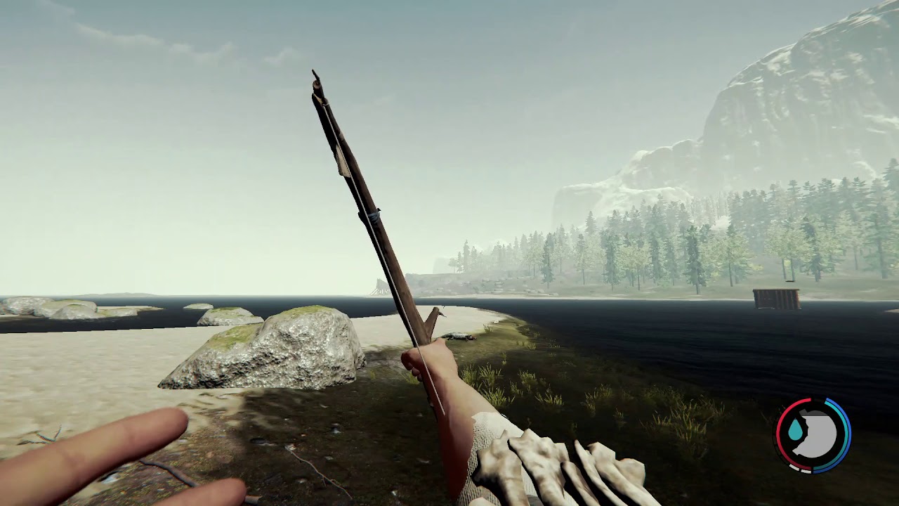 TheForest | hunting lizard |self made bow | raw meat of lizard - YouTube