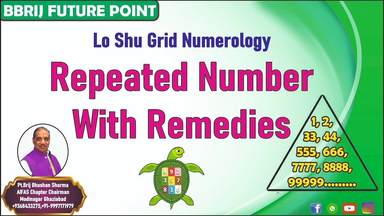 Lo Shu Grid Numerology Repeated Number With Remedies- Acharya Pt.Brij ...